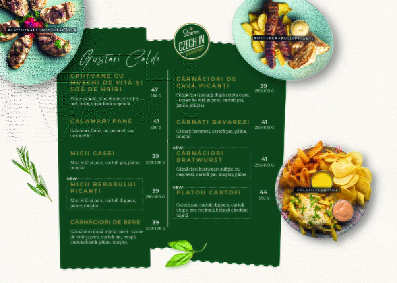 Food Menu – Czech In – Resto Brewery